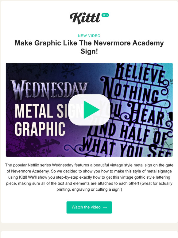 Kittl: New Video 🎬️: Who’s Been Watching Wednesday on Netflix 👀? | Milled