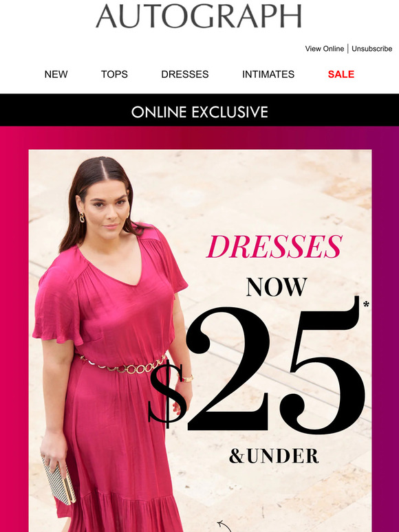 Autograph Fashion: 👗 All Dresses $25 & Under! Save up to 80% | Milled