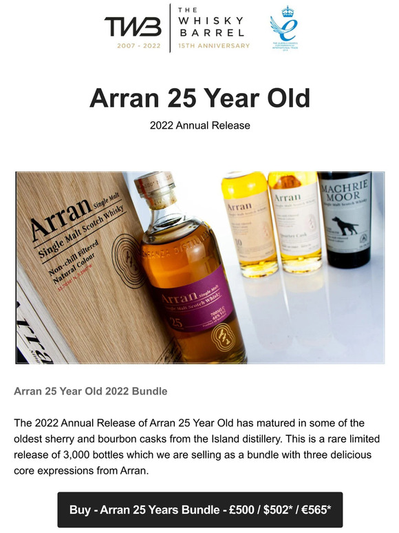 The Whisky Barrel: New Arran 18 & 25 Year Old 2022 Release | Milled