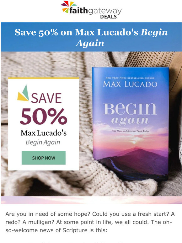 FaithGateway: start fresh in 2023 with Max Lucado's Begin Again | Milled