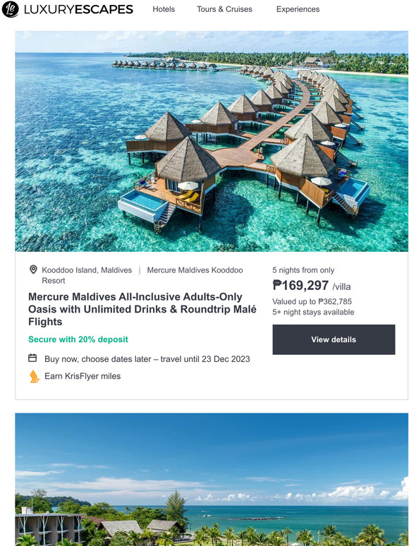 Luxury Escapes: Best of '22: Maldives All-Inclusive Adults-Only Escape ...