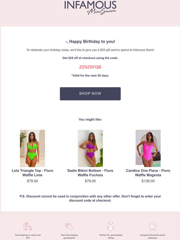 Infamous Swim: —, Happy Birthday from Infamous Swim! | Milled