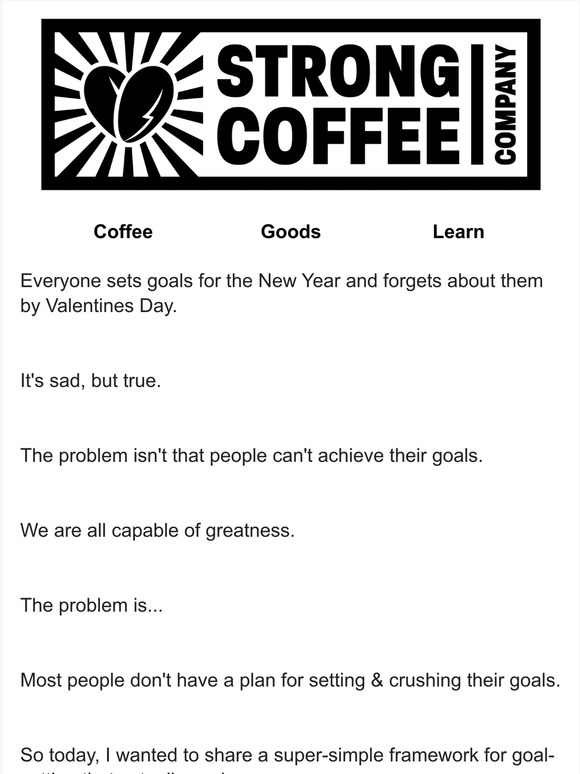 Strong Coffee Company: Goal Setting 101 📈 | Milled