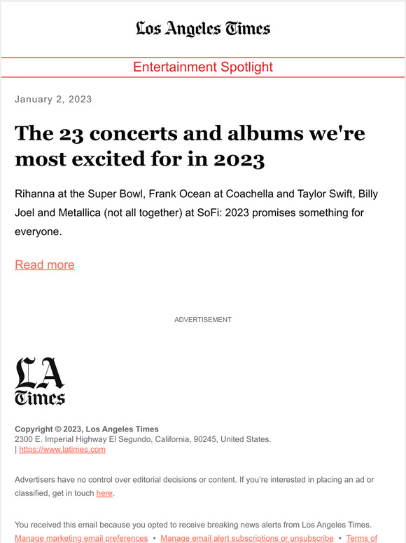 Los Angeles Times: Music we're most excited for in 2023 | Milled