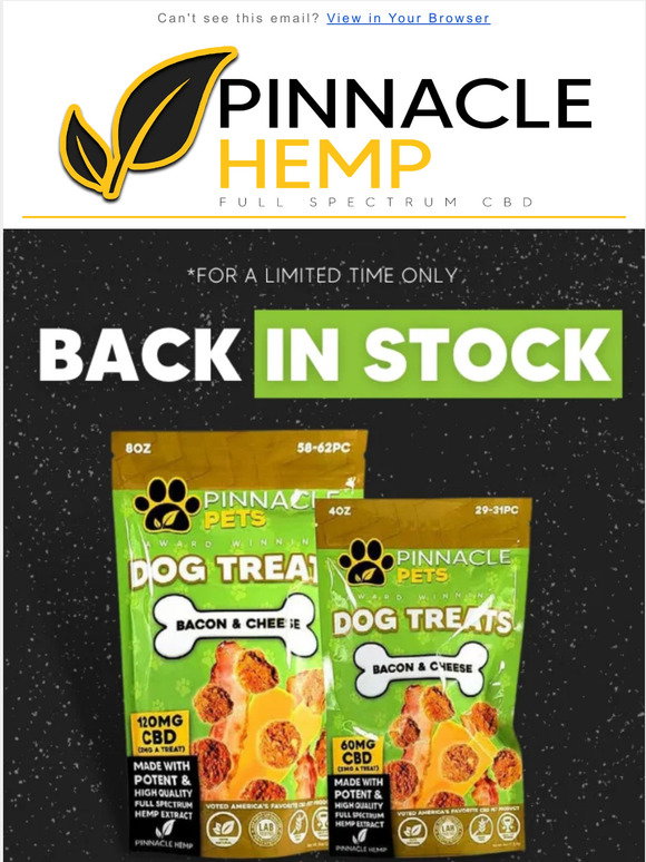 Pinnacle Hemp: 🐶 DOG TREATS BACK IN STOCK (for a limited time)! | Milled