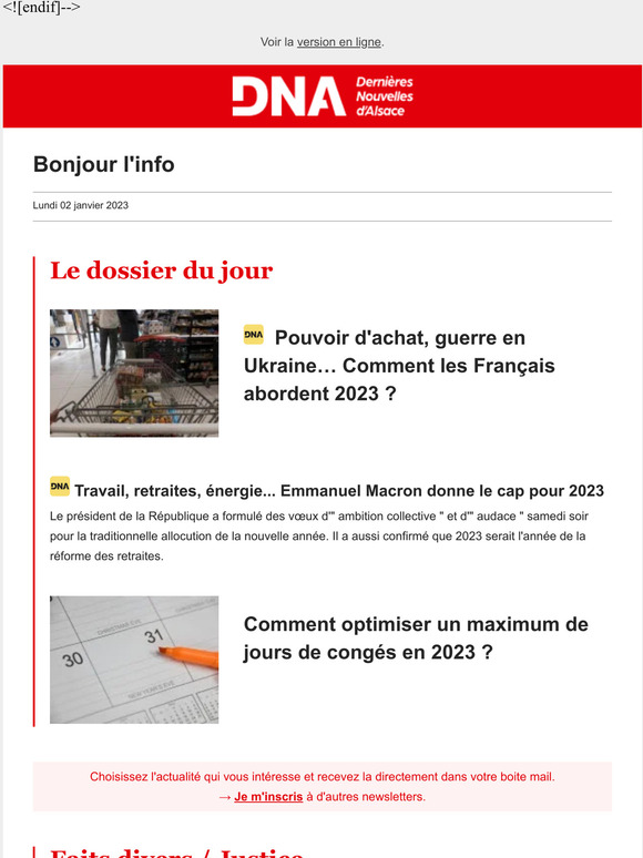 Dernières Nouvelles d'Alsace - DNA: La Matinale des DNA | Milled