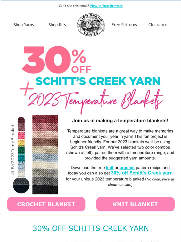 Lion Brand Yarn: Start Your 2023 Temperature Blanket! ️ ☀️🌱 | Milled