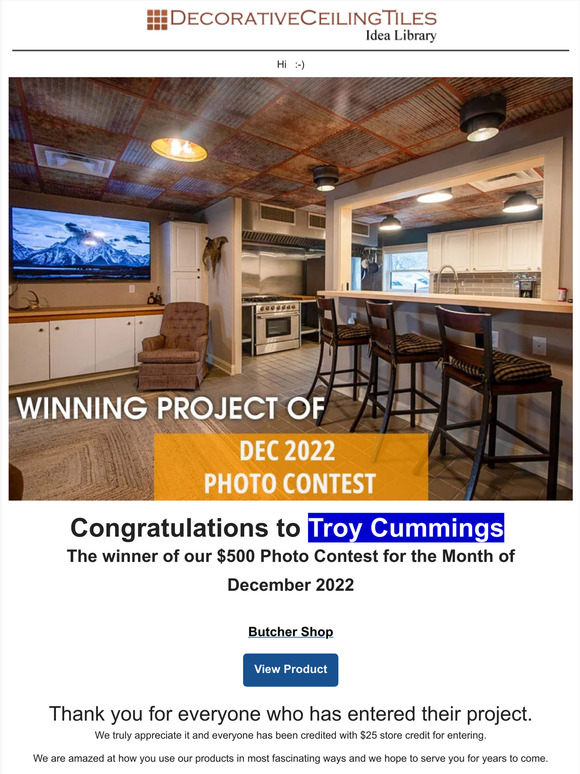 Decorative Ceiling Tiles: The Winner of our photo contest is... 🏆 | Milled