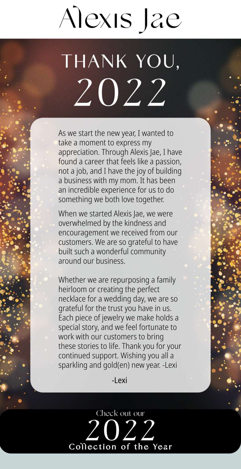 Alexis Jae Jewelry: New Year, New Beginnings - Thank You for Your ...