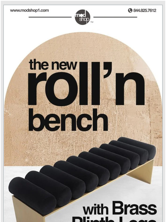 Modshop: Introducing The Roll'n Bench with Brass Plinth Legs in Black ...