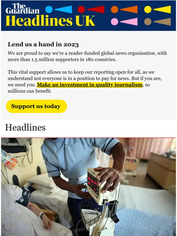 The Guardian: The Guardian Headlines: ‘Intolerable’ NHS crisis to ...
