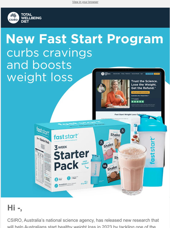 CSIRO Total Wellbeing Diet: NEW Fast Start Program curbs cravings and ...