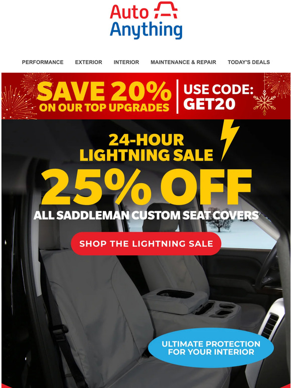 AutoAnything: Lightning Sale | 24 Hours Only |⚡️ 25% Off All Saddleman ...