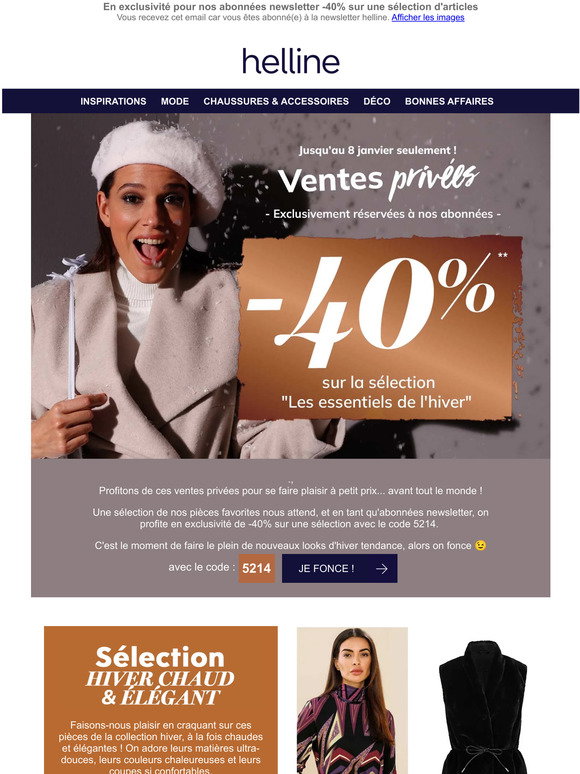 Helline: ., profitez des ventes privées | Milled