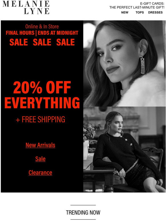 Melanie Lyne Email Newsletters: Shop Sales, Discounts, and Coupon Codes