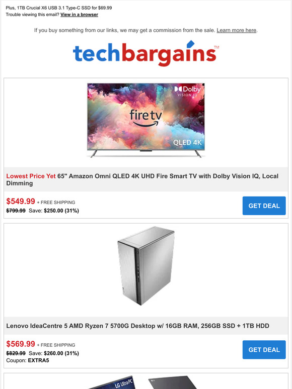TechBargains: $549.99 Omni 65" QLED 4K Fire Smart TV | 57% off Anker ...