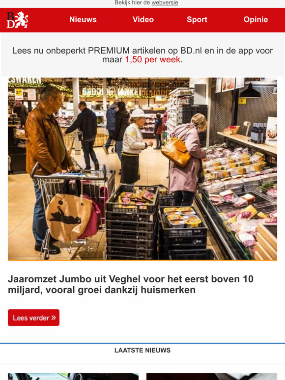Brabants Dagblad: Jaaromzet Jumbo uit Veghel voor het eerst boven 10 ...