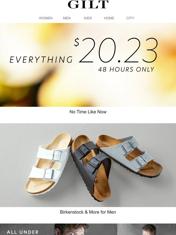Gilt: Everything $20.23 for 48 Hours Only | Birkenstock & More for Men ...
