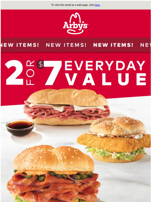 Arby's: NEW arrivals to 2 for $7 Everyday Value! | Milled