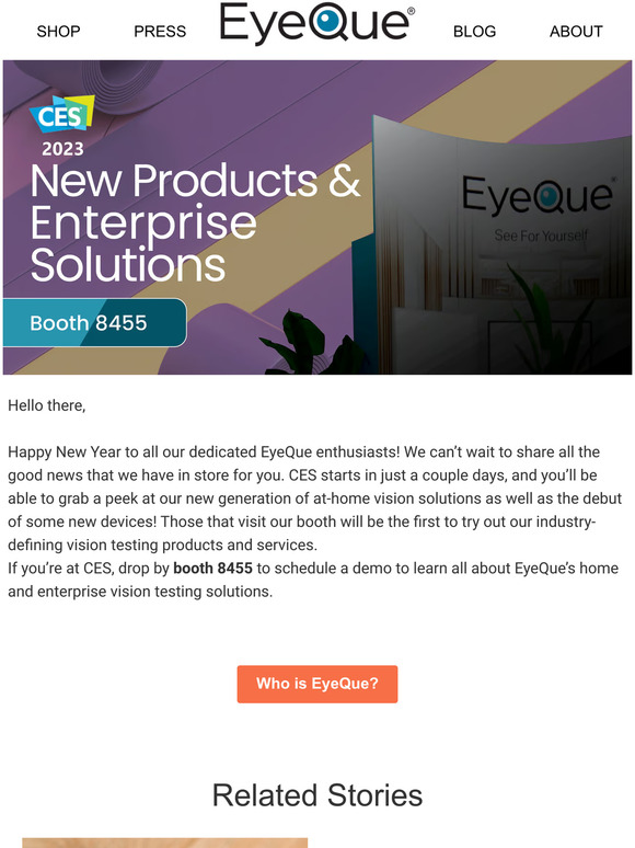 EyeQue: CES 2023 Booth 8455 | EyeQue to Reveal New Product and Vision Check Solutions | Milled
