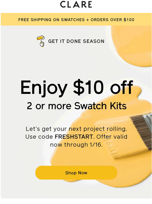 Clare: Go ahead, take $10 off 2 or more Swatch Kits | Milled