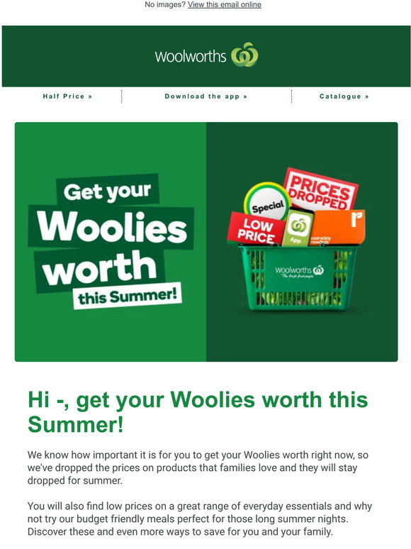 Woolworths: —, get your Woolies worth and save more this summer! | Milled