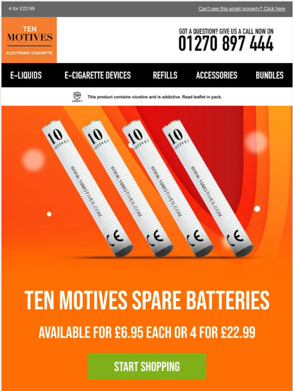 Ten Motives: Ten Motives Spare Batteries available for £6.95 each or 4 ...