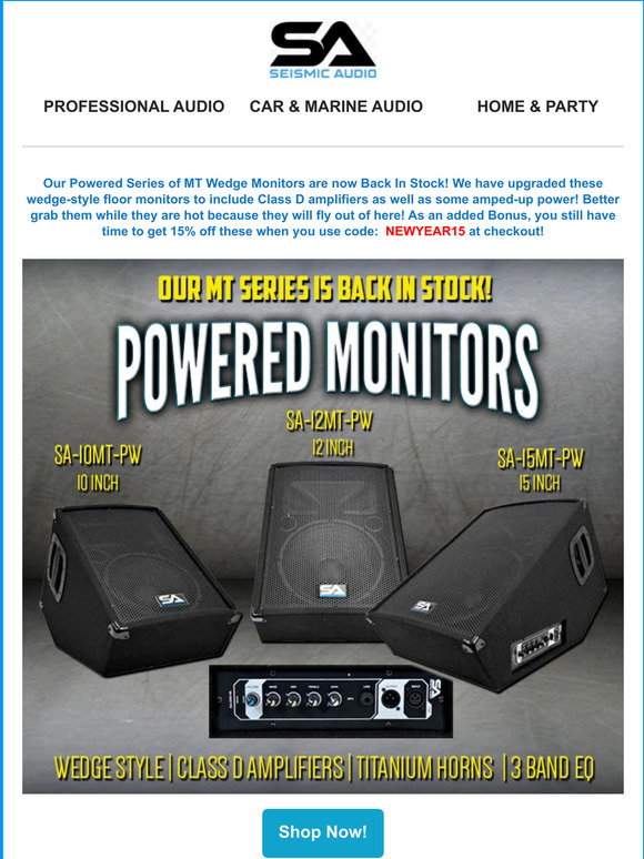 Seismic Audio: Powered Monitors BACK IN STOCK! Now with Class D Amps ...
