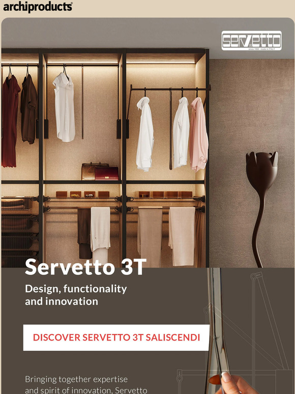 Archiproducts IT: Wardrobe lift Servetto: soft closet mechanism and minimal design | Milled
