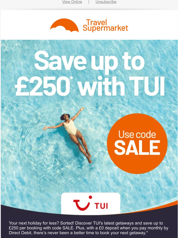 TravelSupermarket: Save up to £250* on TUI holidays 🤩 | Milled