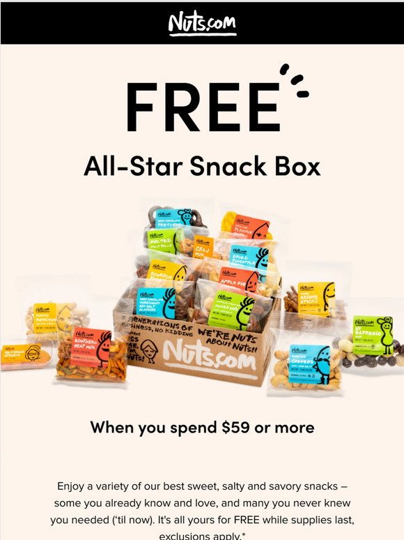 Nuts.com: Inside: FREE All-Star Snack Box 🤩 | Milled
