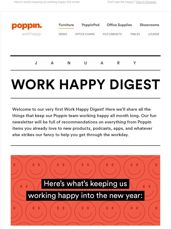 Poppin: Welcome to the Work Happy Digest | Milled