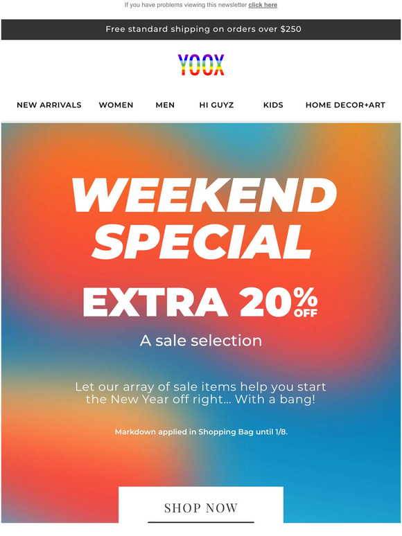 YOOX: Get an extra 20% off a selection already on s-a-l-e up to 80% off ...