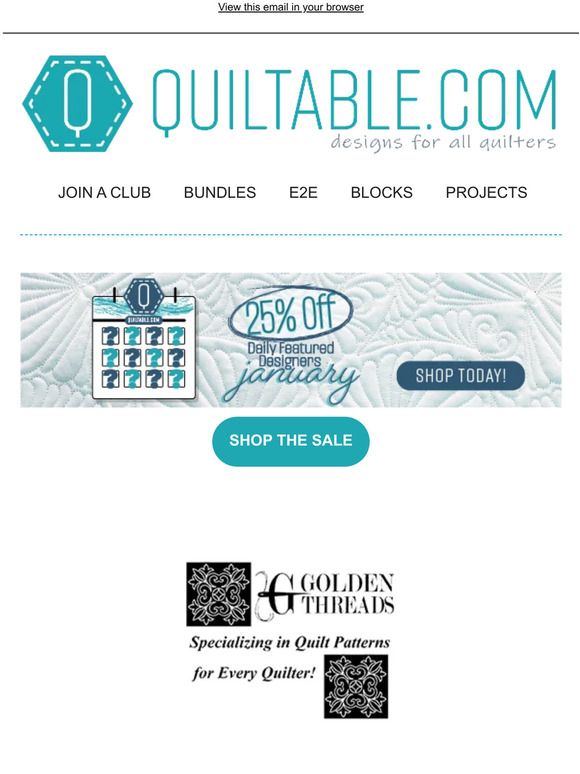 Quiltable: Checkout Quilting Designs by Golden Threads | Milled