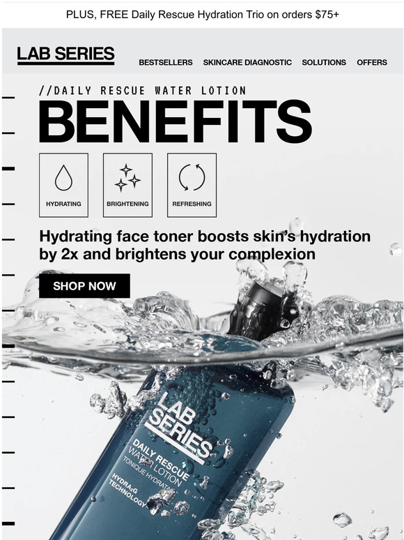 Lab Series: Daily Rescue Water Lotion: Boosted with Hydra₂G Technology ...