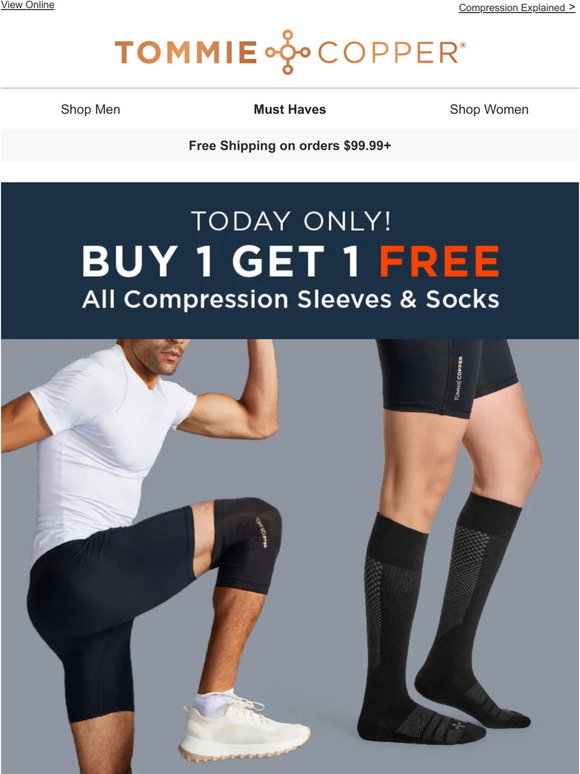 Tommie Copper: BOGO Sleeves & Socks | Milled