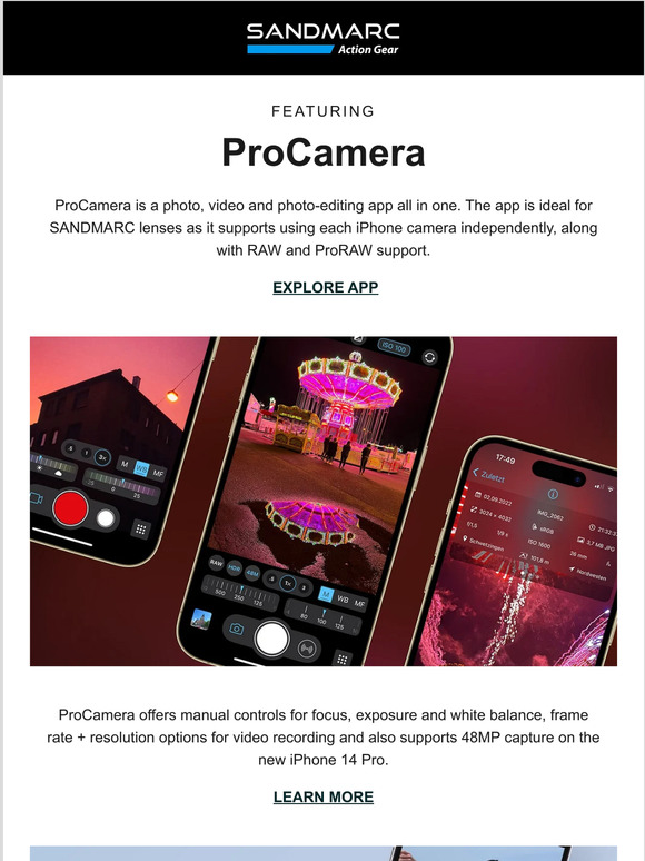 SANDMARC: Featuring ProCamera: Our new Favorite App | Milled