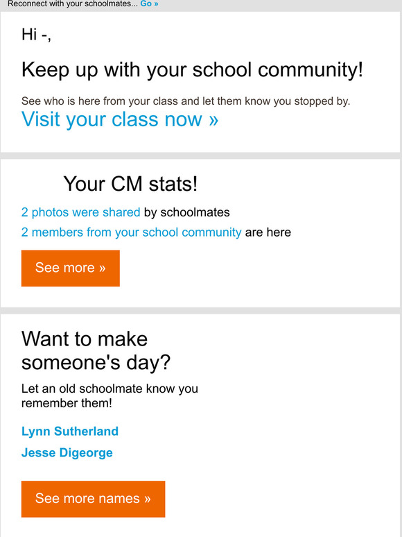 Classmates: See what you may have missed at Classmates.com! | Milled