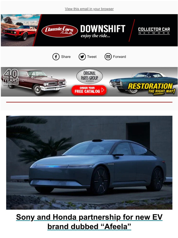 ClassicCars: Sony and Honda partnership for new EV brand dubbed “Afeela ...