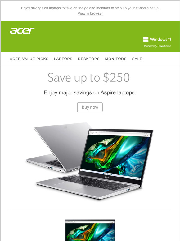 Acer: Big-time savings on laptops and monitors | Milled