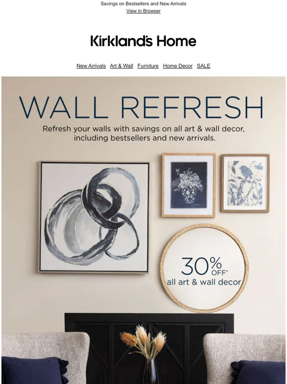 Kirkland's: Wall Refresh - 30% OFF All Art & Wall Decor! | Milled