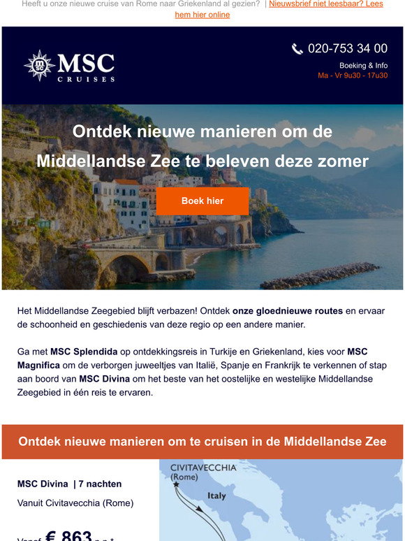 MSC Cruises: —, ontdek onze nieuwe zomerroutes in de Middellandse Zee ...