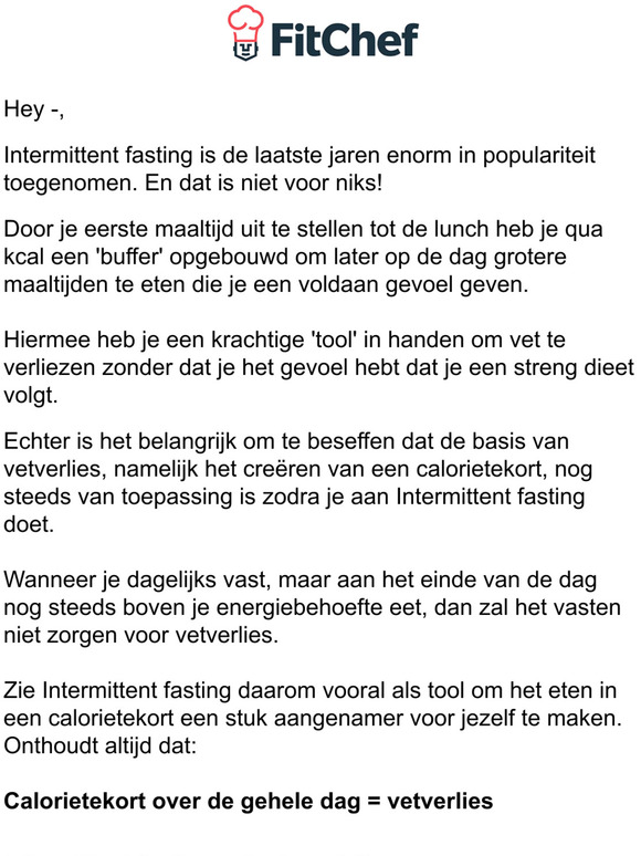 Fitchef: Intermittent fasting schema's voor vetverlies? | Milled