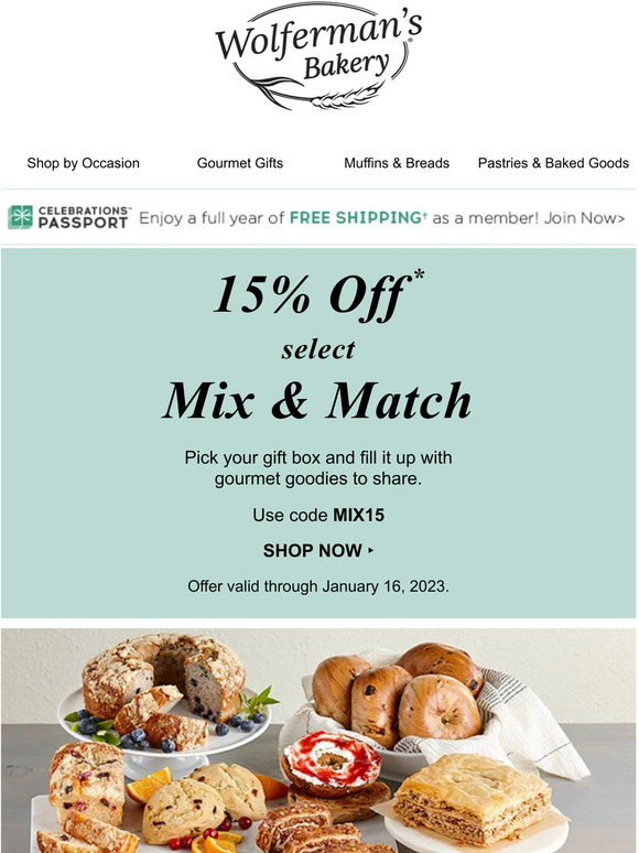 Wolferman's: Get 15% off a custom bakery box. | Milled