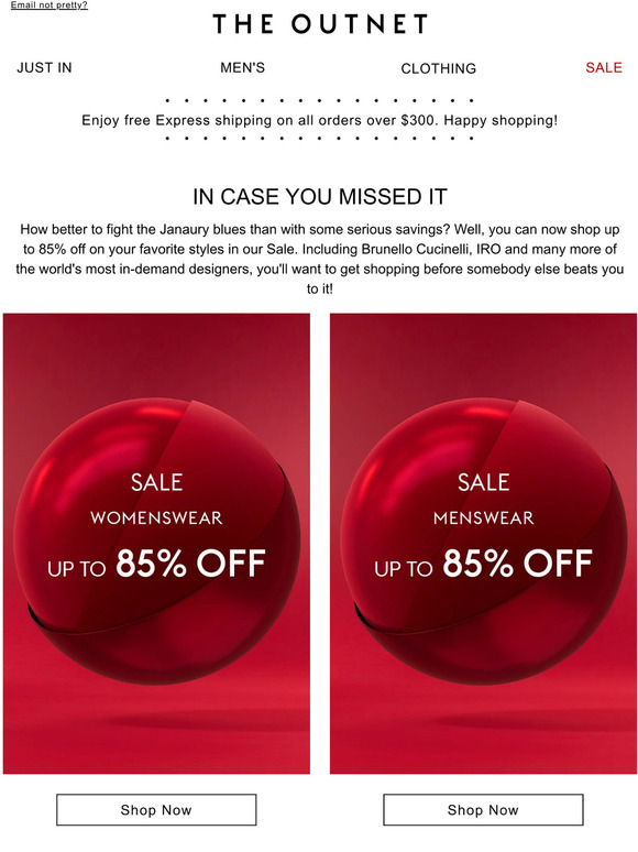 The Outnet: Reminder: SALE is here! | Milled