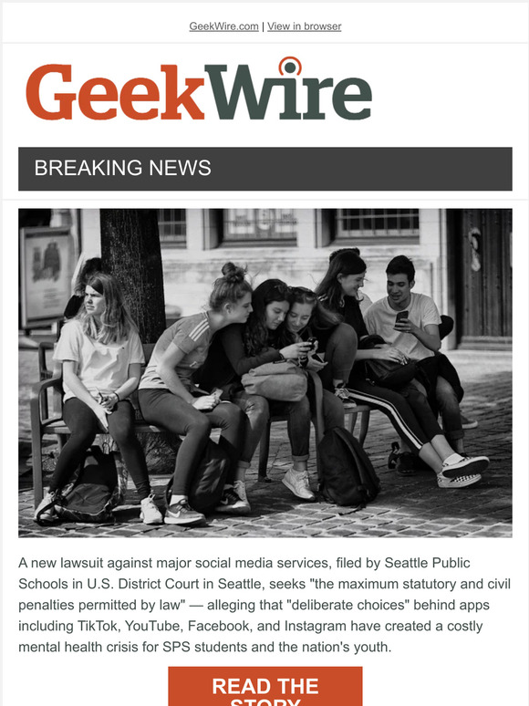 GeekWire: Seattle Public Schools sues TikTok, YouTube, Instagram and ...