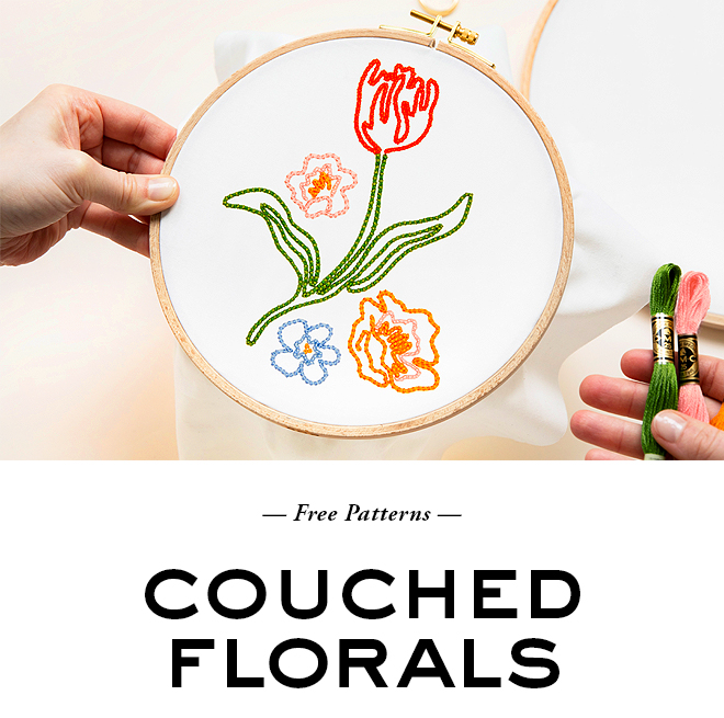 DMC: Free Patterns: Couched Florals | Milled