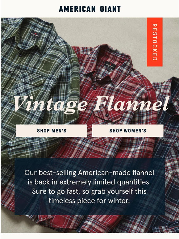 American Giant: Our Flannel Is Back In Limited Quantities | Milled