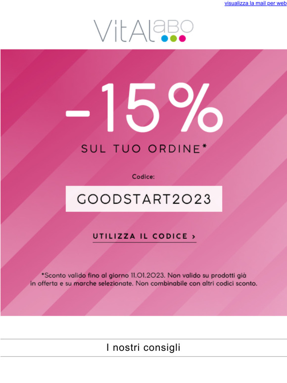 Vitalabo: "☆ 15% di sconto per te: inizia il nuovo anno alla grande! ☆ " | Milled