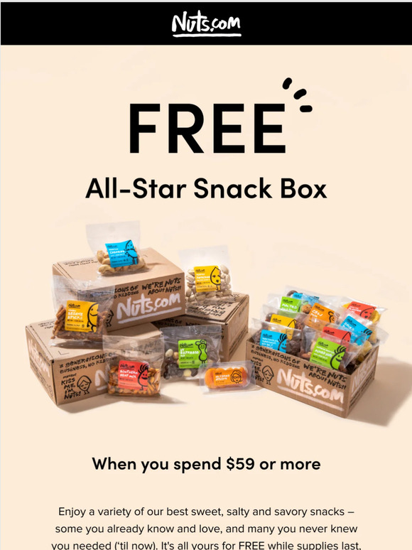 Nuts.com: Inside: FREE All-Star Snack Box 🤩 | Milled